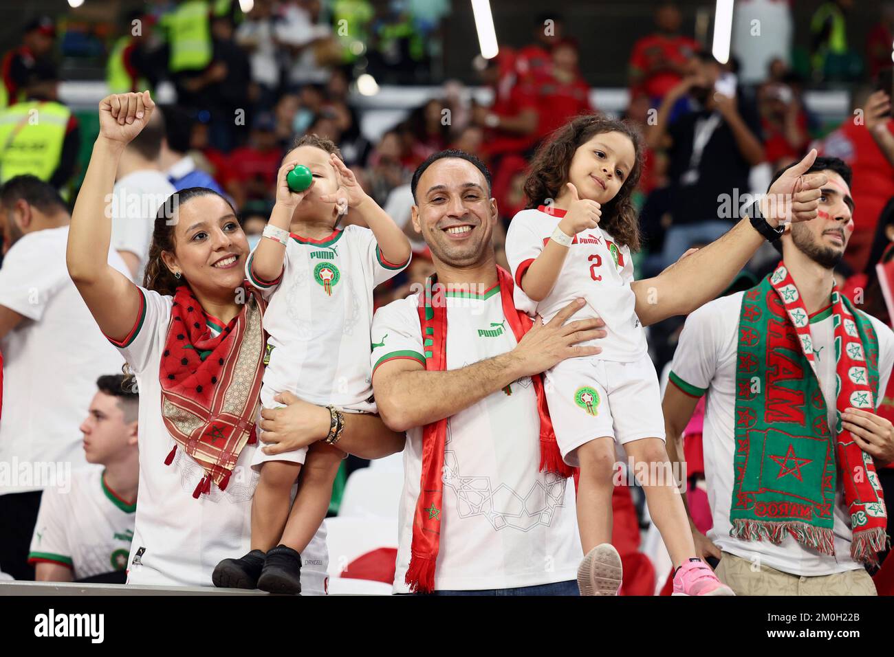 Al Rayyan, Qatar. 6th Dec, 2022. Fans cheer prior to the Round of 16 ...