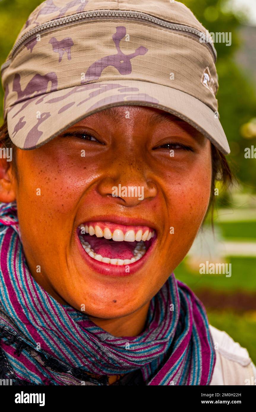 Modern tibetan girl, Lhasa, Tibet, Asia Stock Photo - Alamy