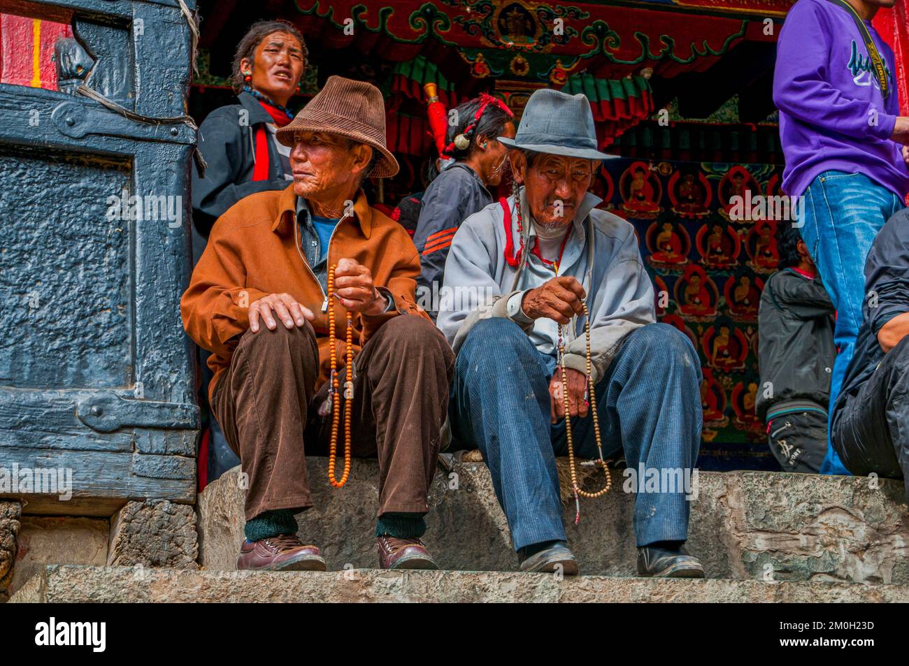 Tibetan pilgrims in Lhasa, Tibet, Asia Stock Photo - Alamy