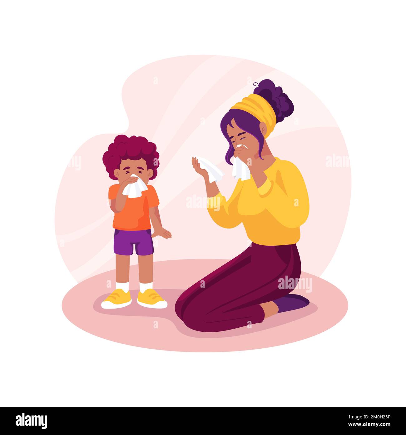 Learn to cover sneezing isolated cartoon vector illustration Stock ...