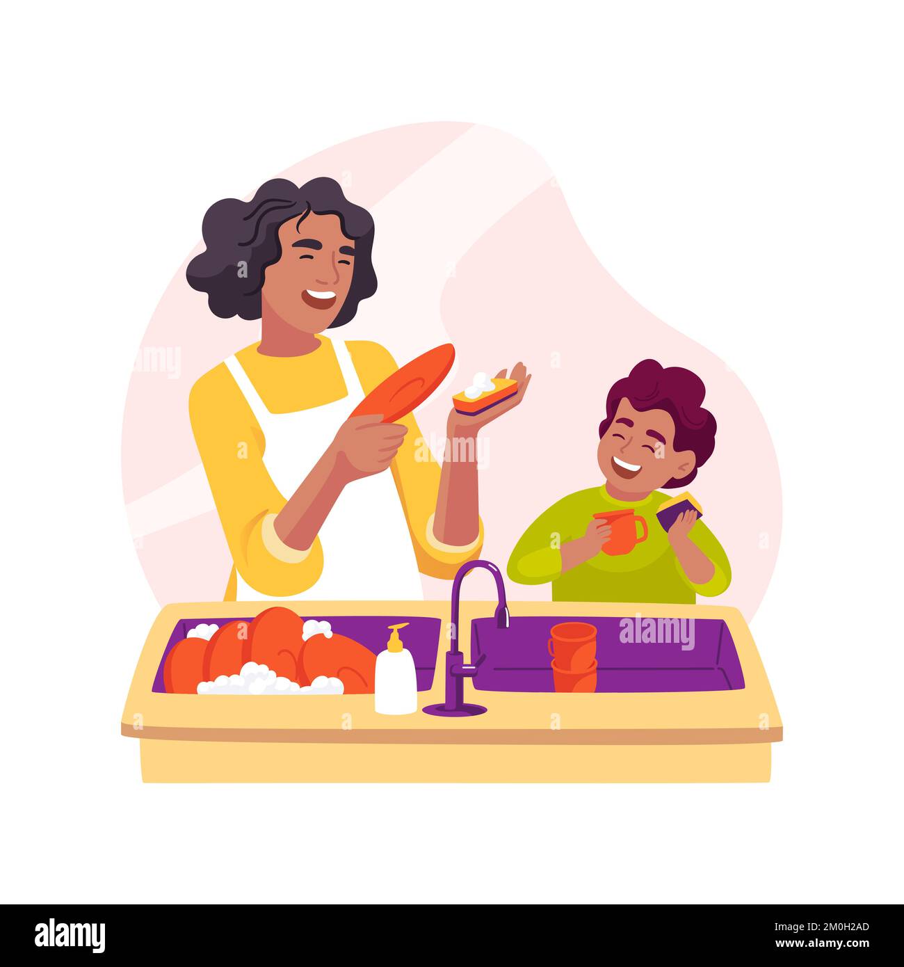 Teach washing dishes isolated cartoon vector illustration Stock Vector ... Teach washing dishes isolated cartoon vector illustration Stock Vector ...