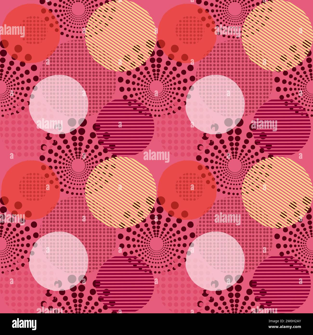 Seamless viva magenta circle seamless pattern, color pantone of 2023 ...