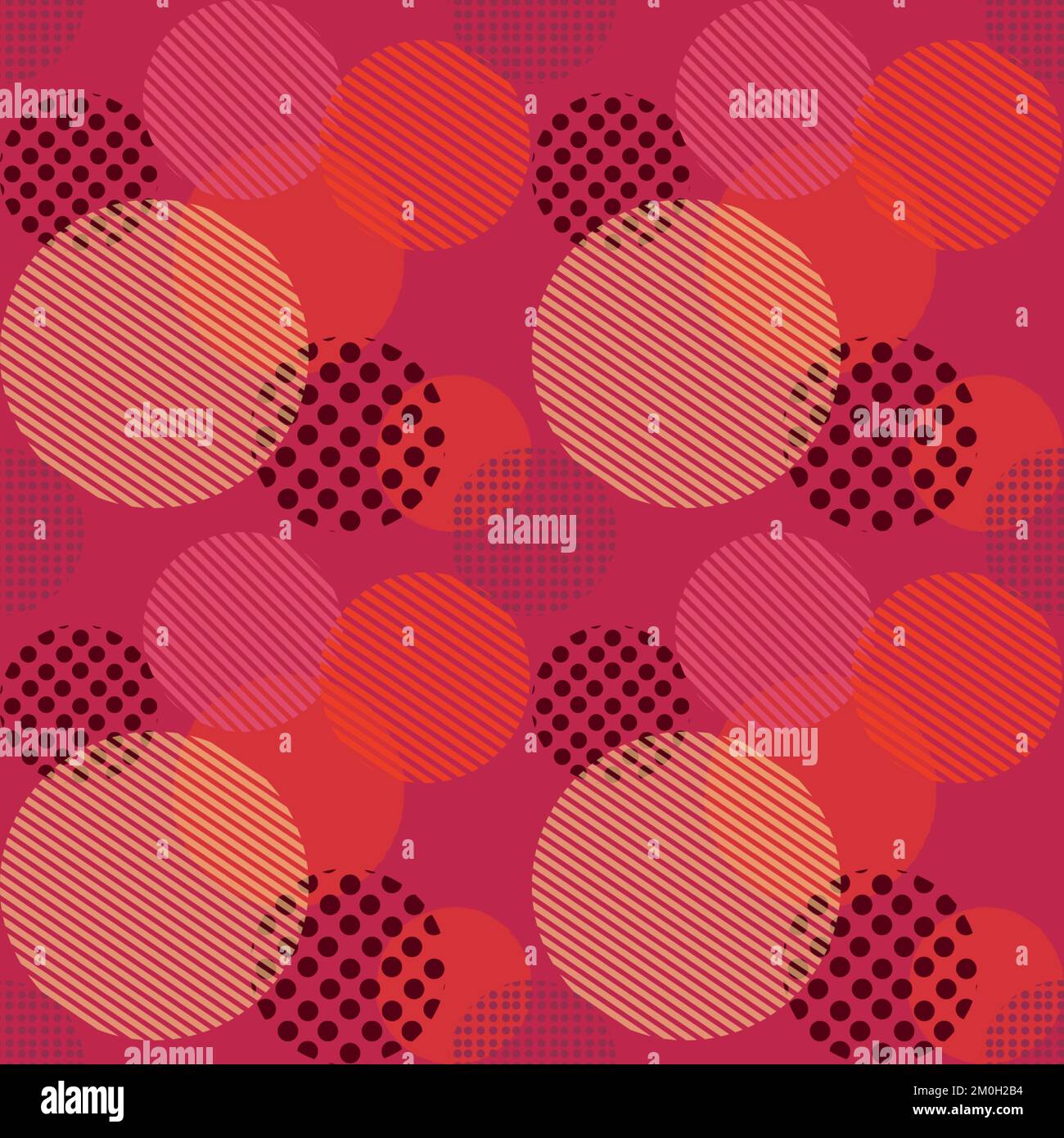 Seamless viva magenta circle seamless pattern, color pantone of 2023 ...