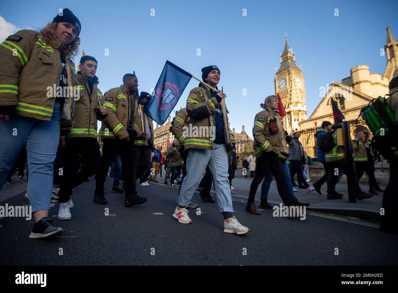 London, England, UK. 6th Dec, 2022. Firefighters march to Houses of ...