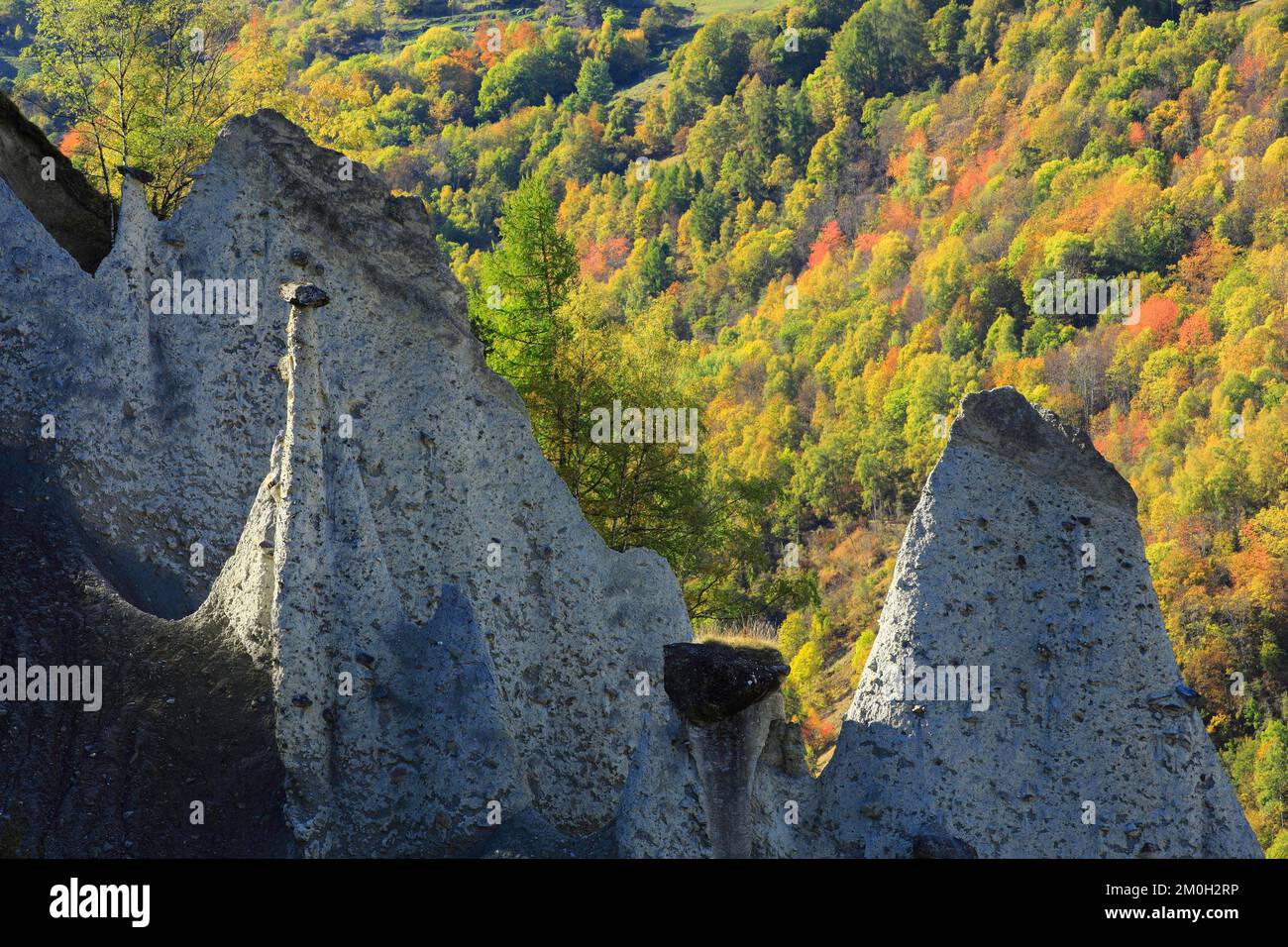 Earth pyramids of Euseigne, Switzerland, Europe Stock Photo - Alamy