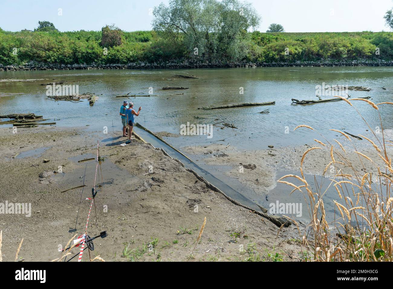 piroga finding in the oglio river, isola dovarese, italy Stock Photo ...