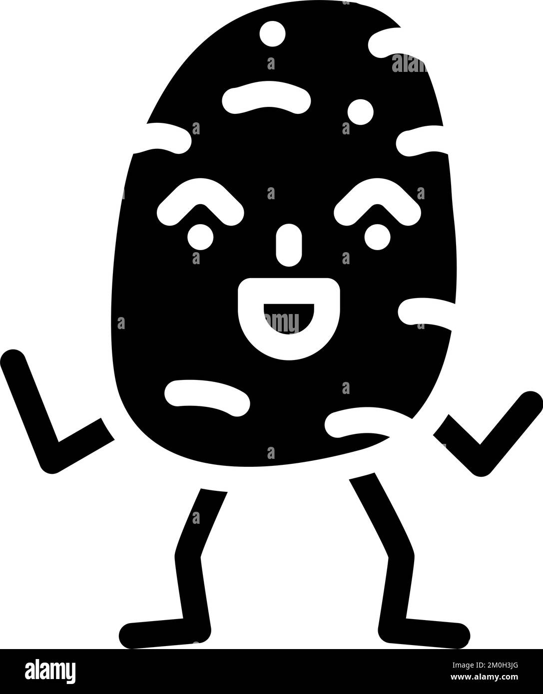 potato vegetable character glyph icon vector illustration Stock Vector ...