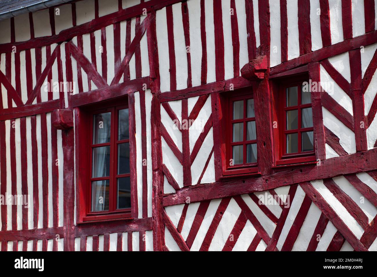 beautiful facade of the colombage house. Normandy, France Stock Photo ...