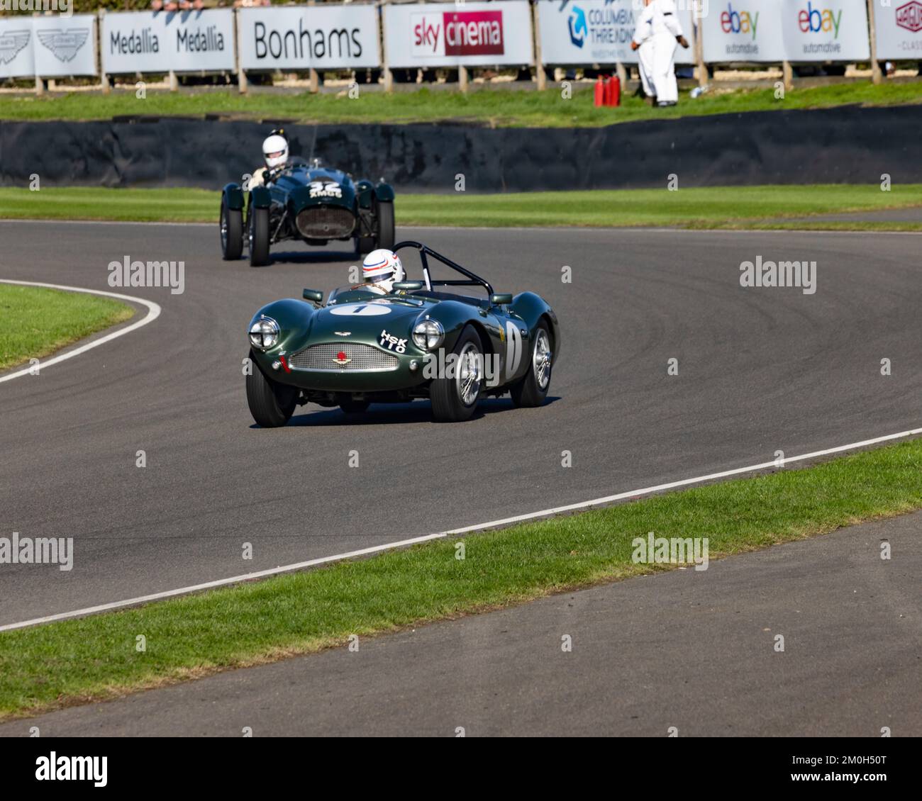 1954 Aston Martin DB3S N0.1 is followed by a Frazer Nash Replica at the ...