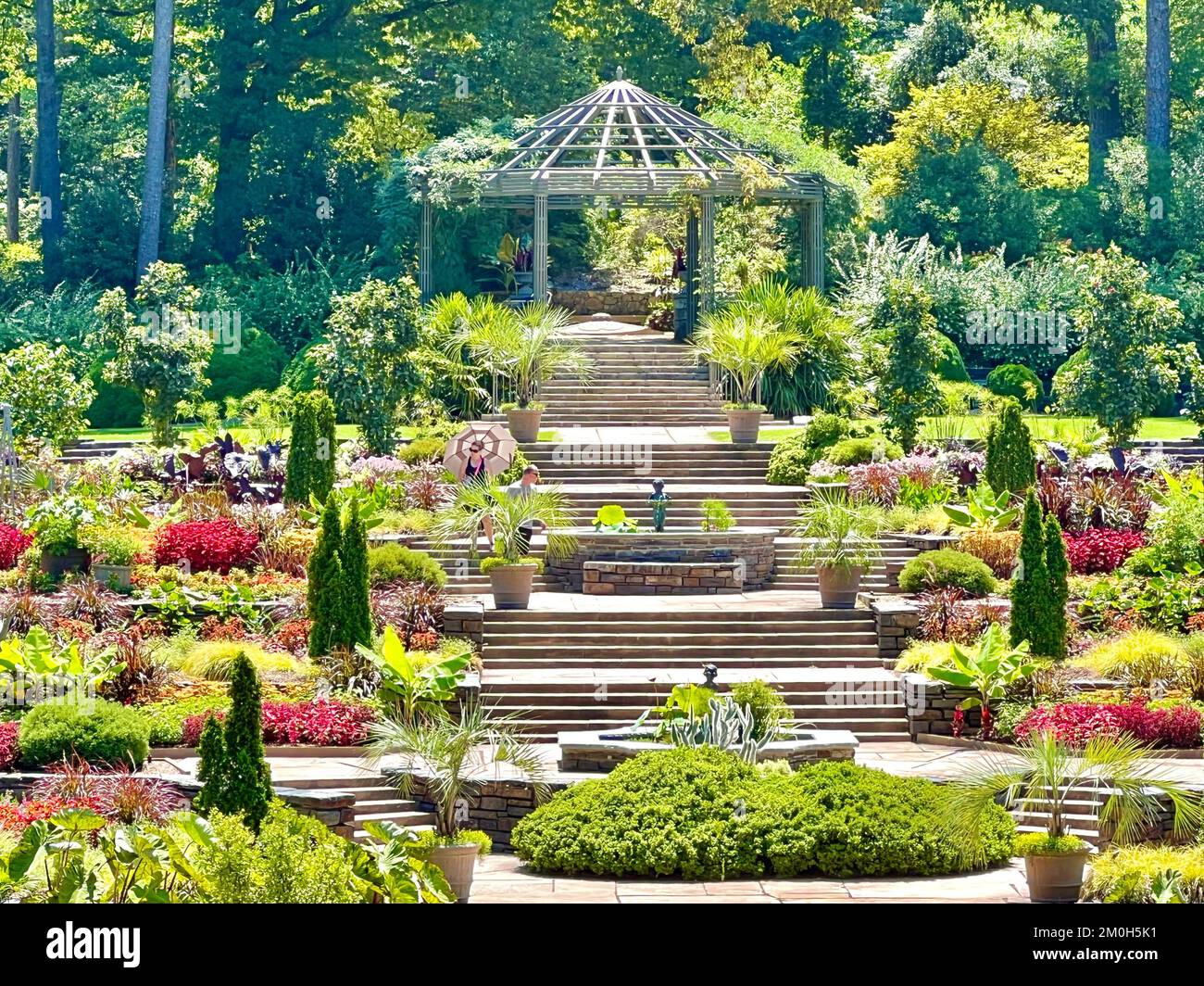A Gazebo and flower gardens at Sarah Duke Gardens in Durham, NC Stock ...