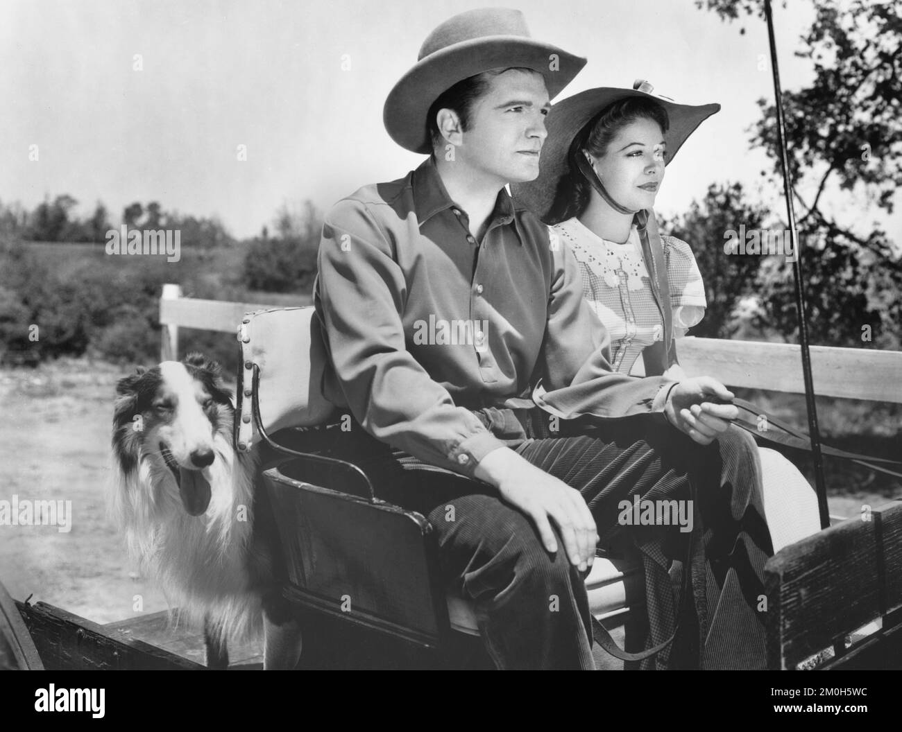John Loder, Anne Nagel, on-set of the Film, "Diamond Frontier ...