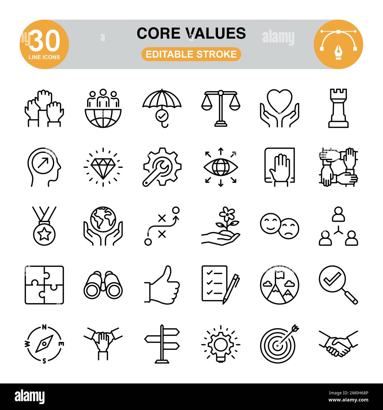 Core values icons hi-res stock photography and images - Alamy