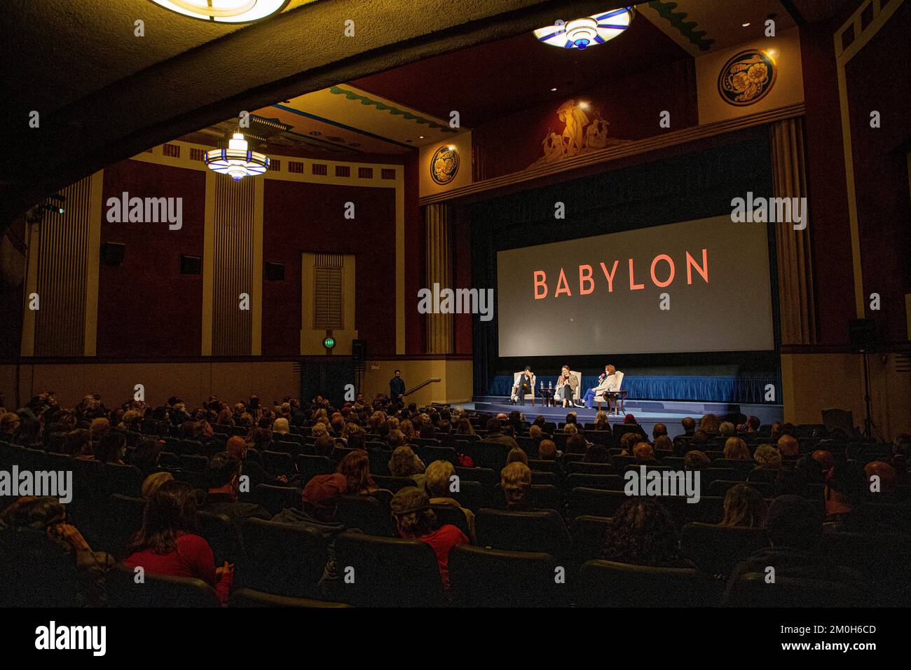 Diego Calva, Margot Robbie and Zoe Elton are seen onstage at the San ...