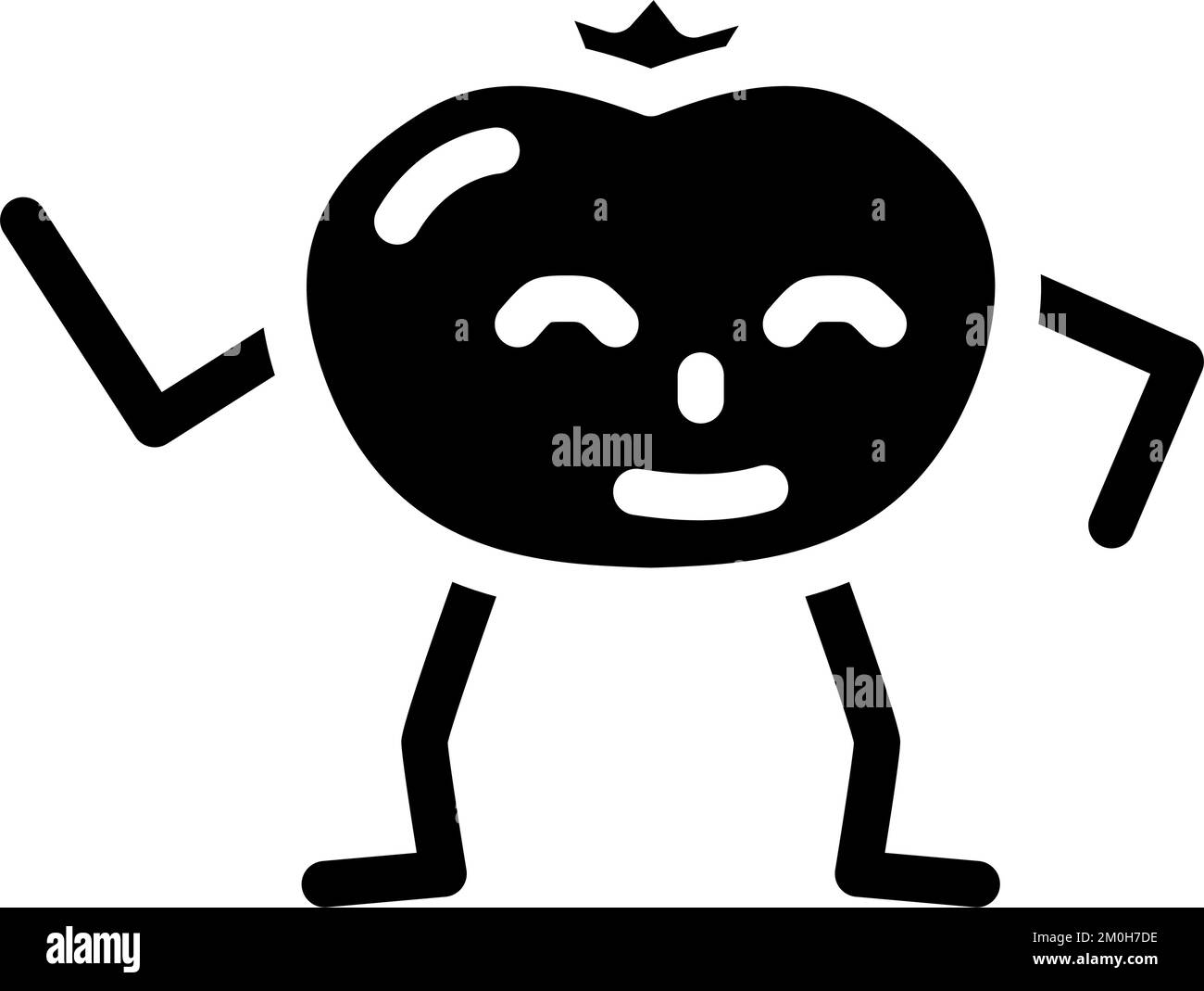 tomato character glyph icon vector illustration Stock Vector Image ...