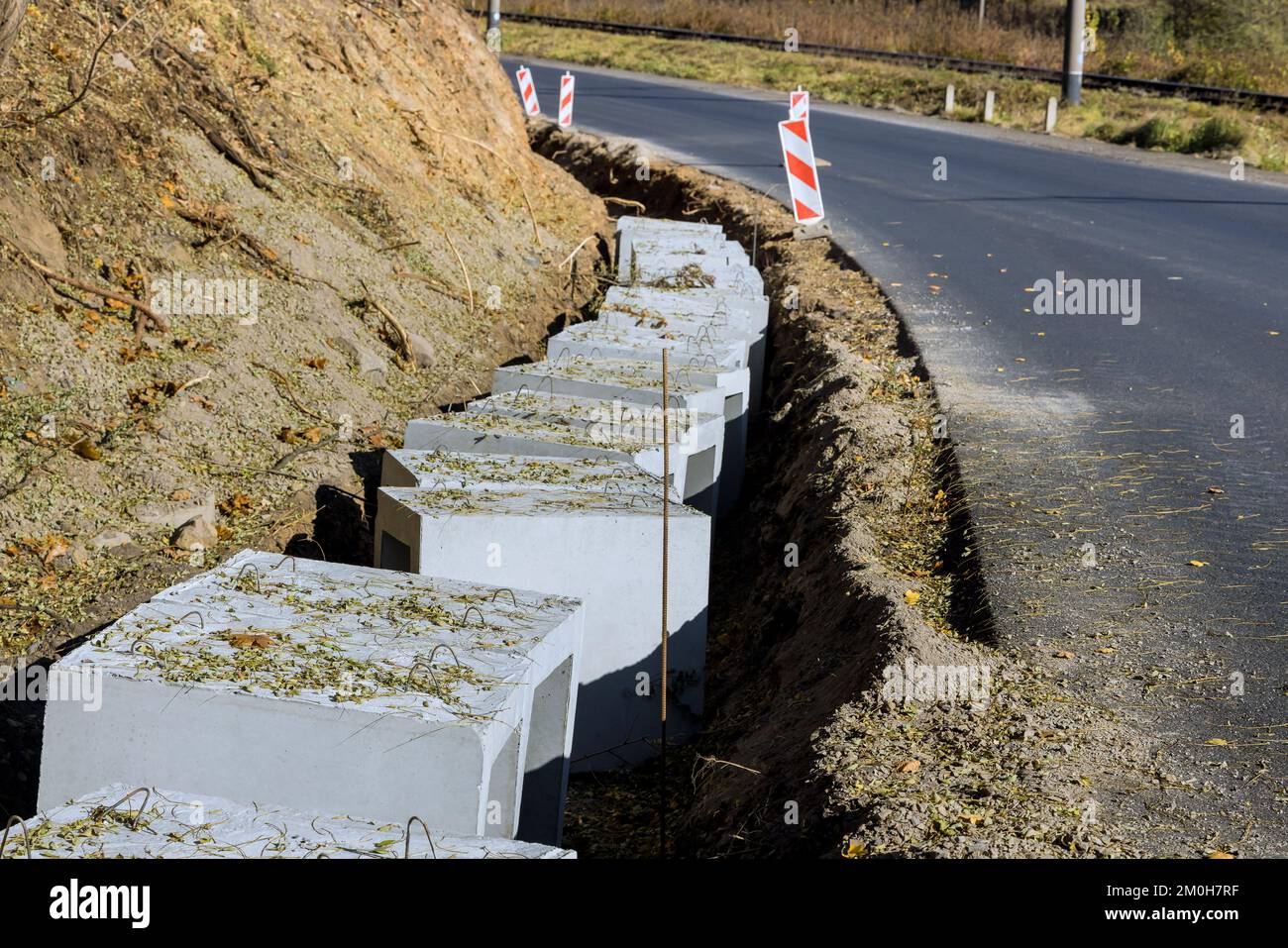 During reconstruction of new road, we installed precast concrete drains ...