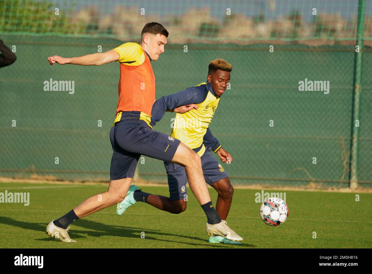 Union's Ross Sykes and Union's Simon Adingra pictured during a training ...