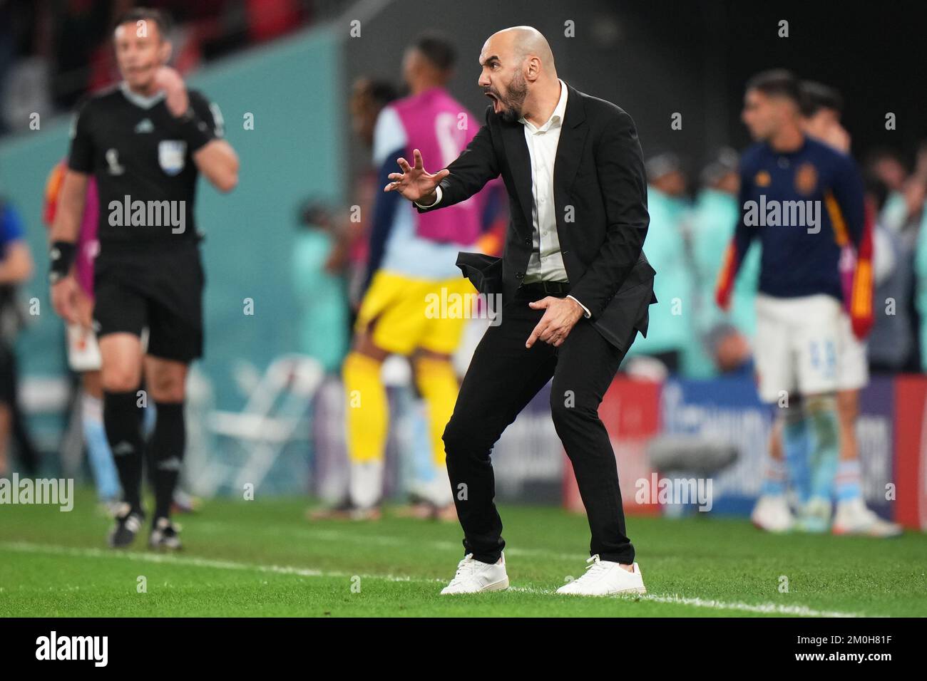 Morocco head coach Walid Regragui during the FIFA World Cup Qatar 2022 ...