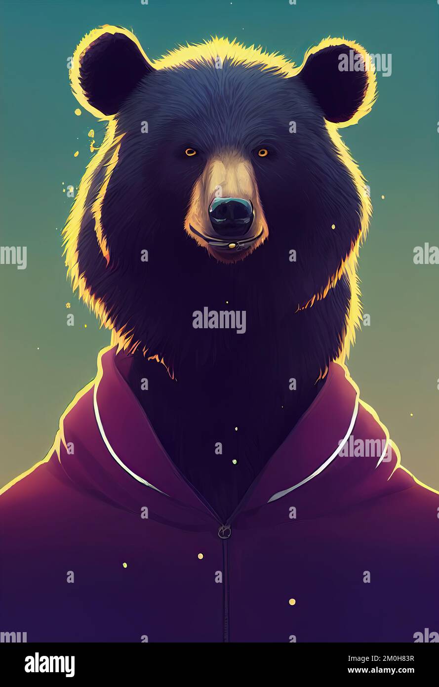 Black Bear Cartoon Standing