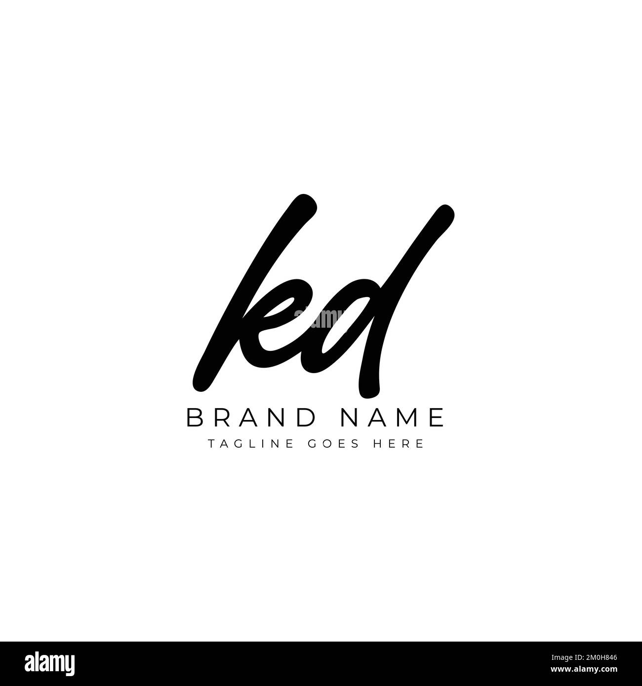 K D Kd Initial Letter Handwritten And Signature Vector Image Modern