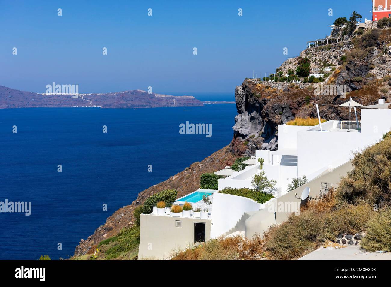 Greece, The Cyclades, Santorini Island (Thera or Thira), village of ...