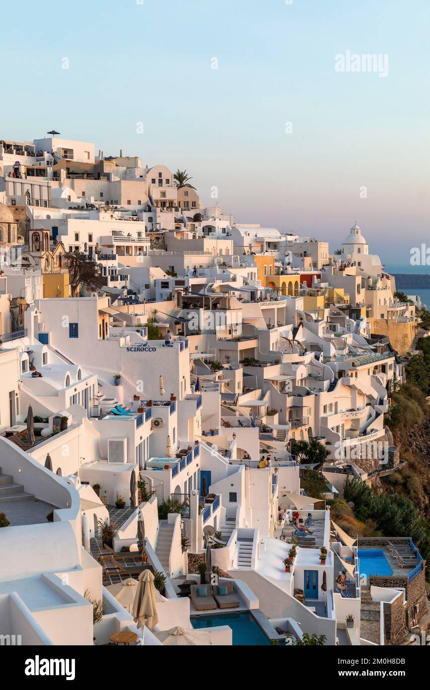 Greece, The Cyclades, Santorini island (Thera or Thira), village of ...