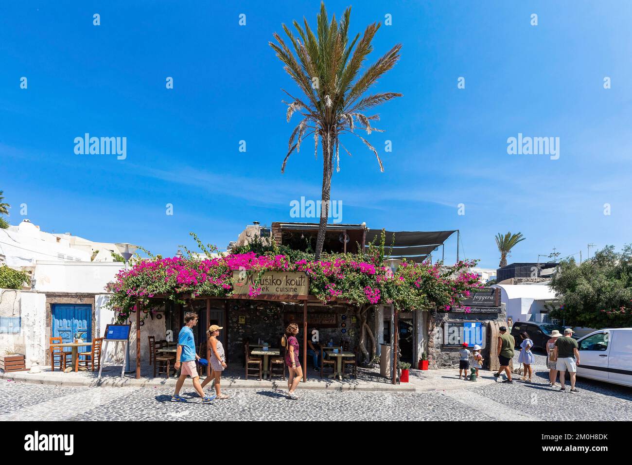 Greece, The Cyclades, Santorini Island (Thera or Thira), village of ...