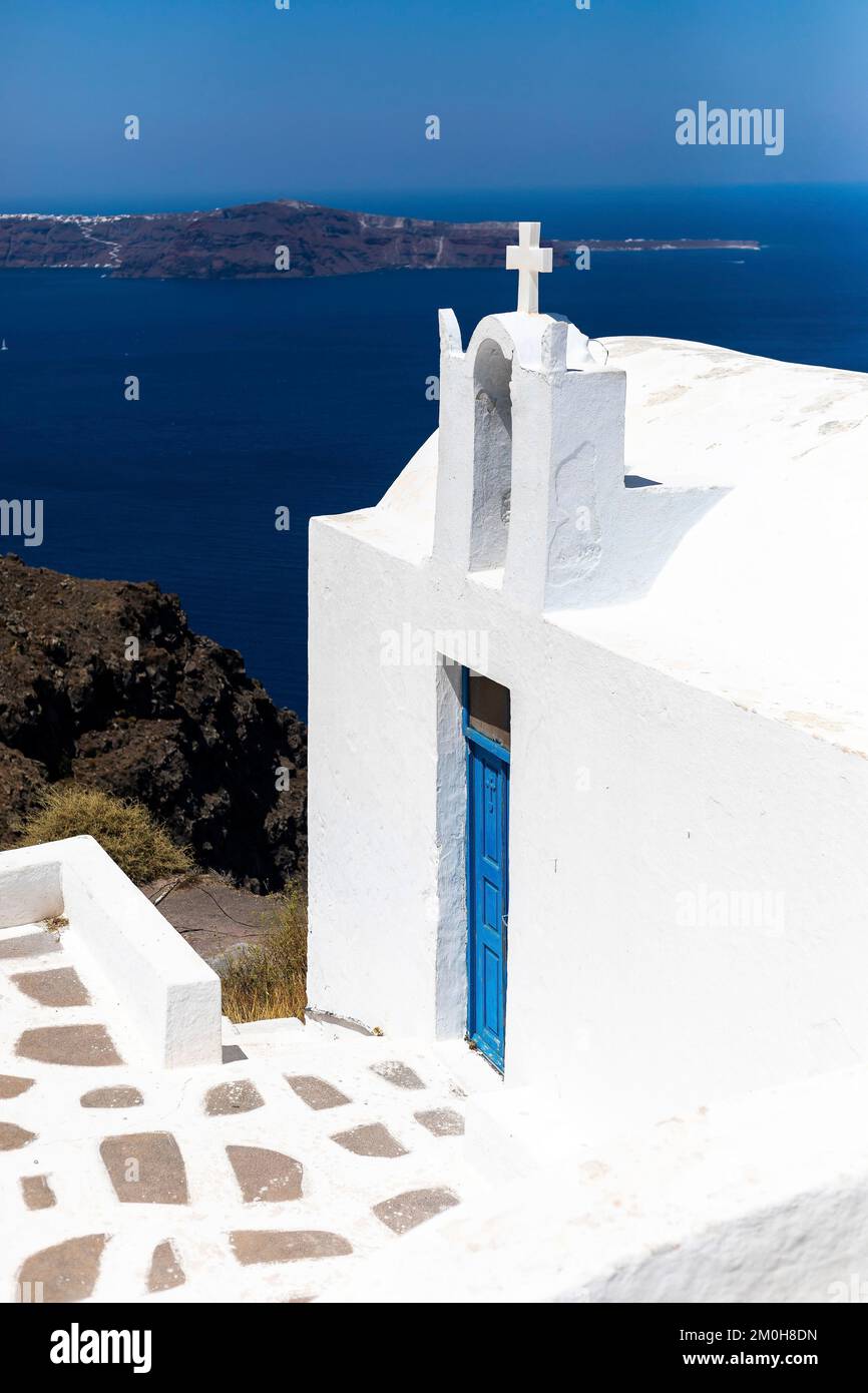 Greece, The Cyclades, Santorini Island (Thera or Thira), village of ...