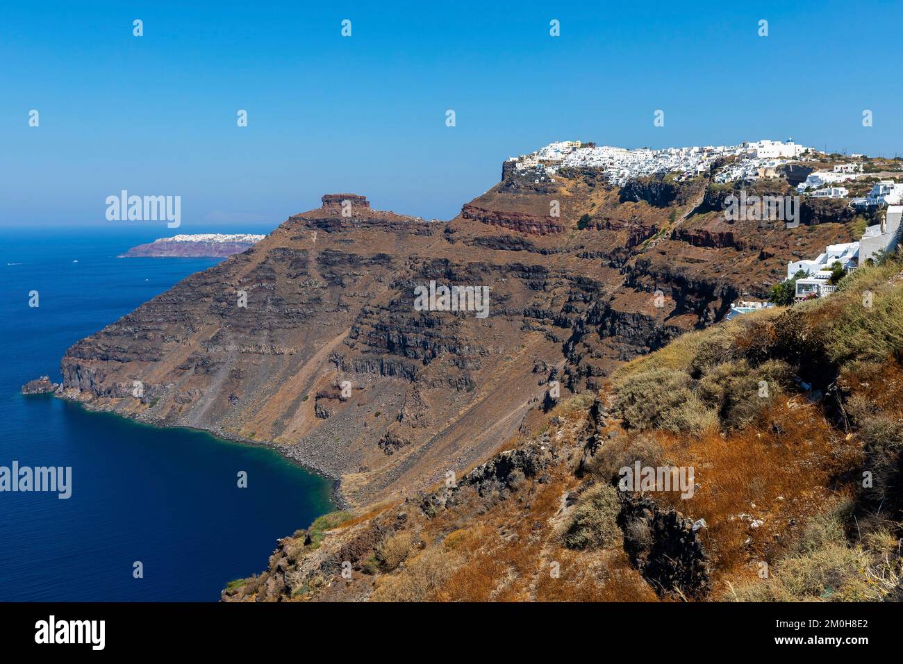 Greece, The Cyclades, Santorini Island (Thera or Thira), village of ...