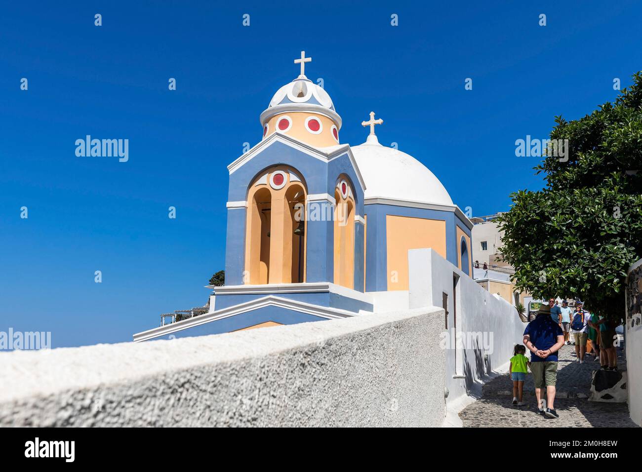 Greece, The Cyclades, Santorini Island (Thera or Thira), village of ...