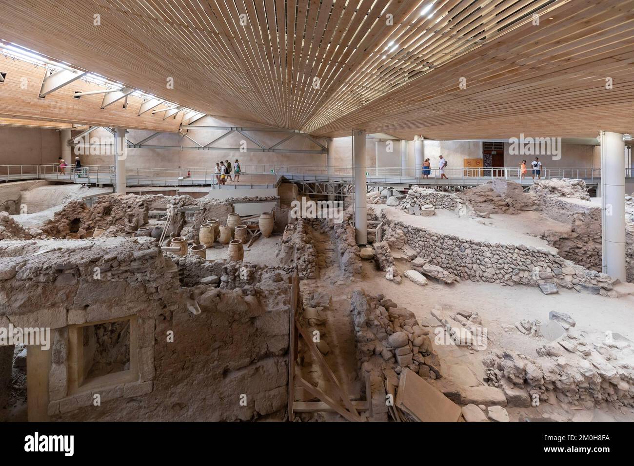 Greece, The Cyclades, Santorini Island (Thera or Thira), archaeological ...