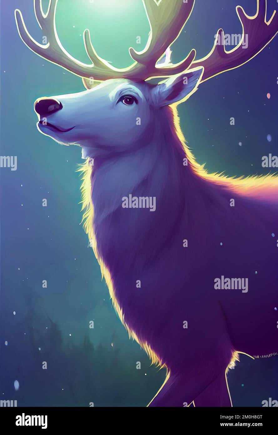 Cartoon portrait headshot of mountain caribou . North American land ...