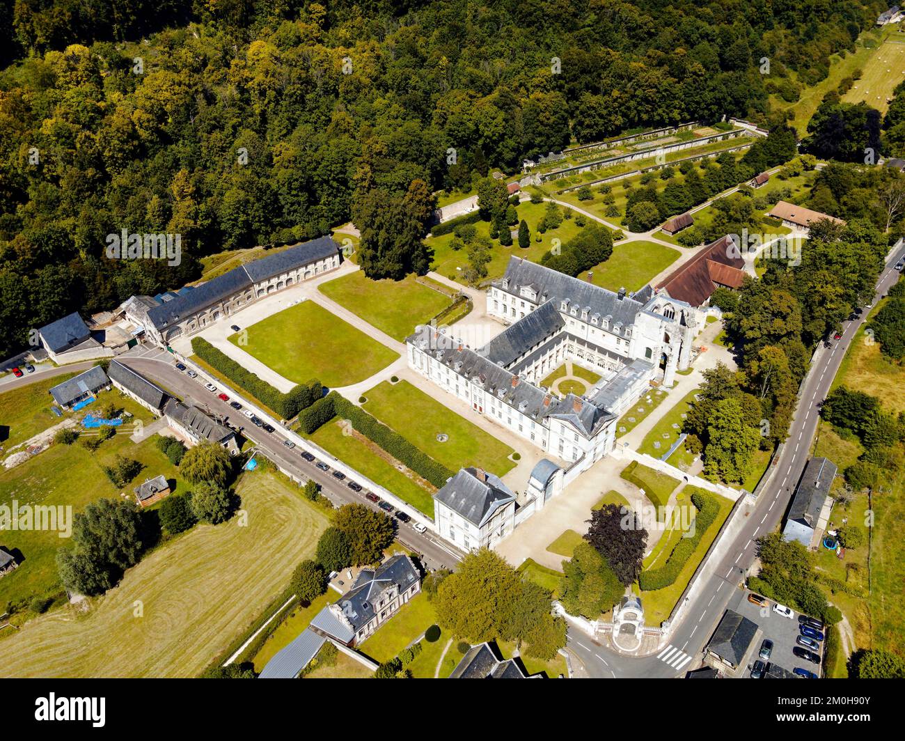 France, Seine Maritime, Saint Wandrille Rancon, Fontenelle Abbey ...