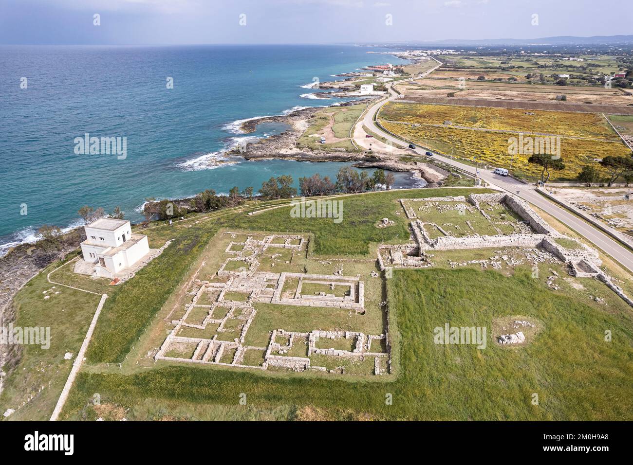 Italy, Apulia, Fasano, Parco Archeologico di Egnazia (aerial view Stock ...