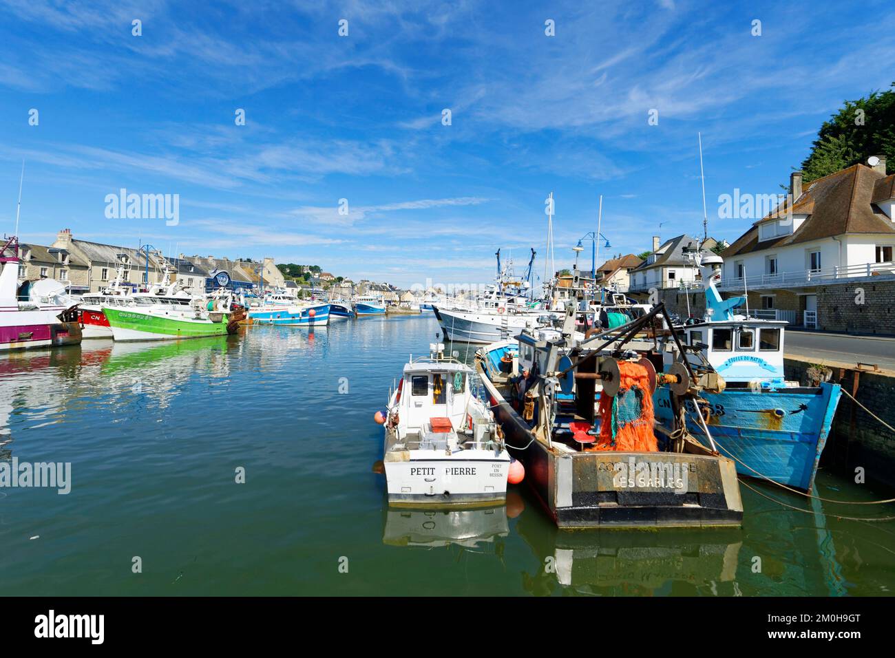 France, Calvados, Port en Bessin Huppain, the fishing Harbor Stock ...