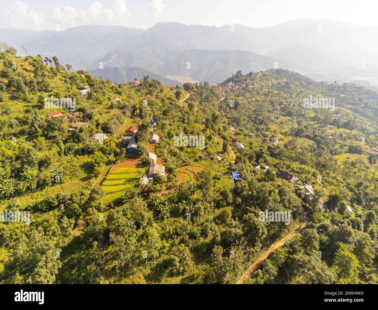 Nepal, Chitwan region, Ratnanagar, rice terraces (aerial view Stock ...