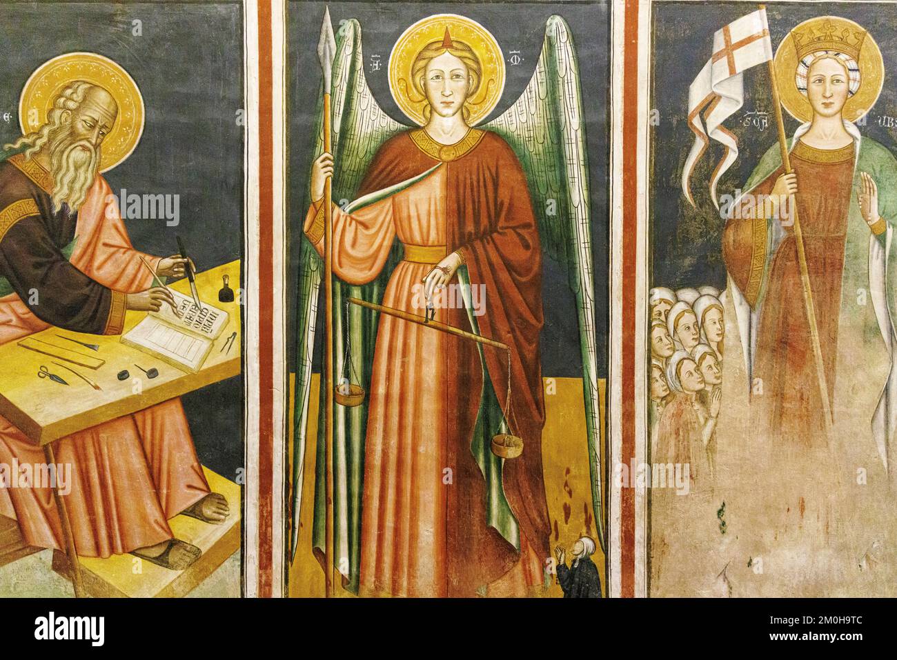 Italy, Apulia, Galatina, Basilica di Santa Caterina d'Alessandria, wall paintings Stock Photo ...