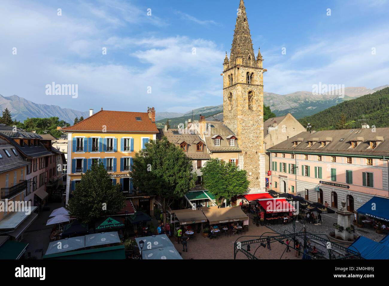 France, Alpes de Haute Provence, Ubaye Valley, Barcelonnette, Place ...