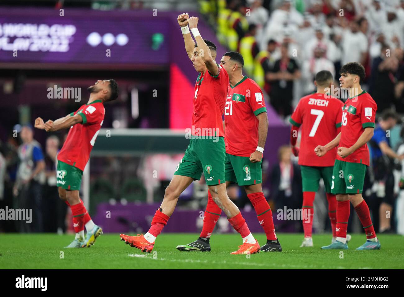 Morocco players during the FIFA World Cup Qatar 2022 match, Round of 16 ... Morocco players during the FIFA World Cup Qatar 2022 match, Round of 16 ...