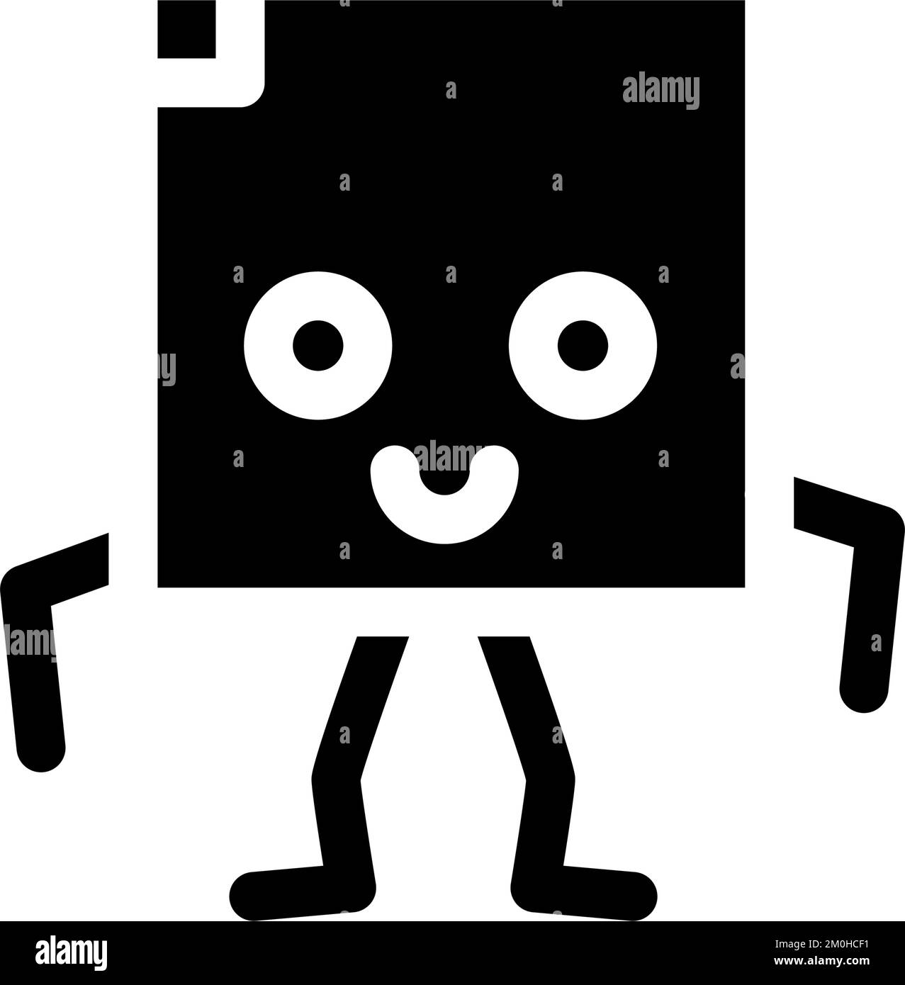 square geometric shape character glyph icon vector illustration Stock ...
