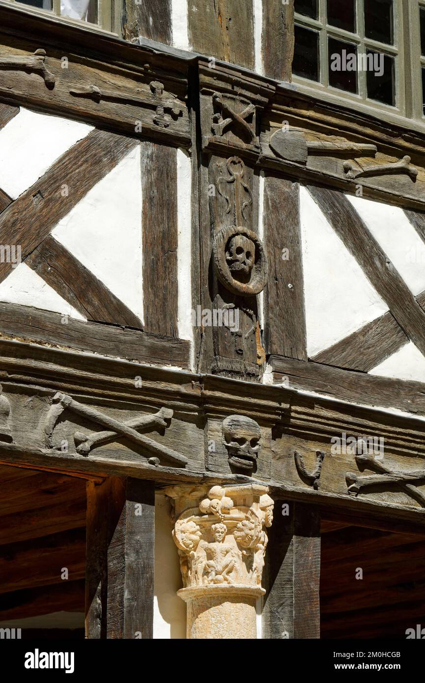 France, Seine Maritime, Rouen, Aitre Saint Maclou, former ossuary built ...