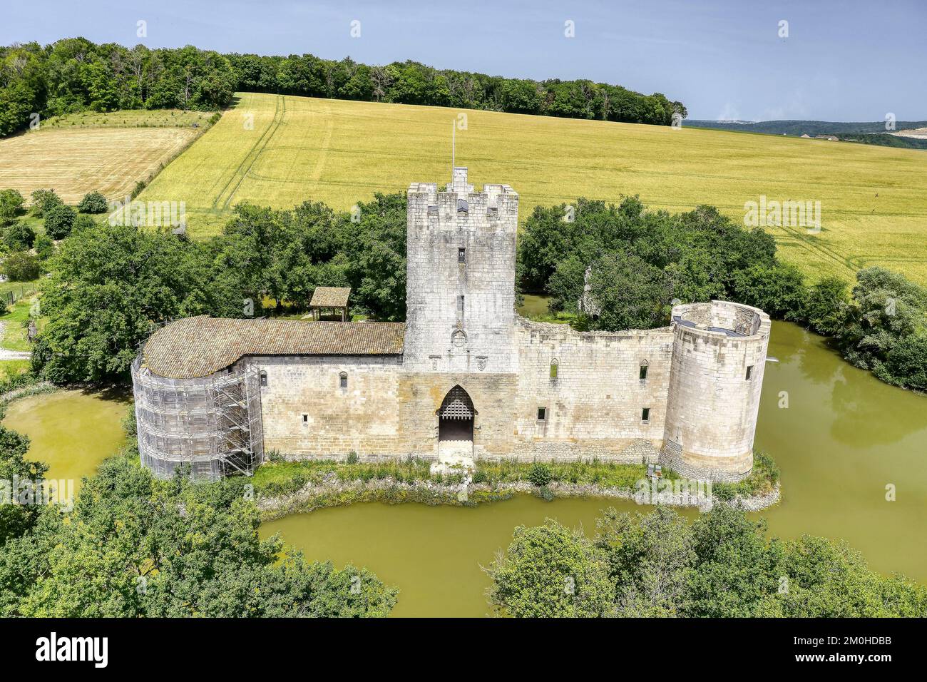 France, Meuse, Vaucouleurs, chateau de Gombervaux, 14th century castle ...