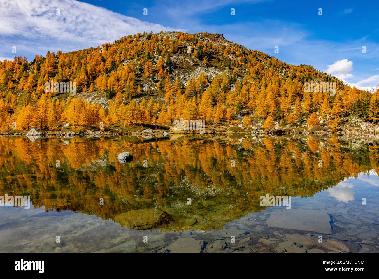Italy, Aosta Valley, Val d'Arpy, Lac d'Arpy (2066 m) in the heart of ...