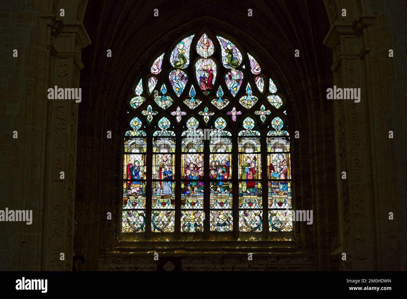 France, Meuse, Avioth, 14th century Notre-Dame basilica, Gothic style ...
