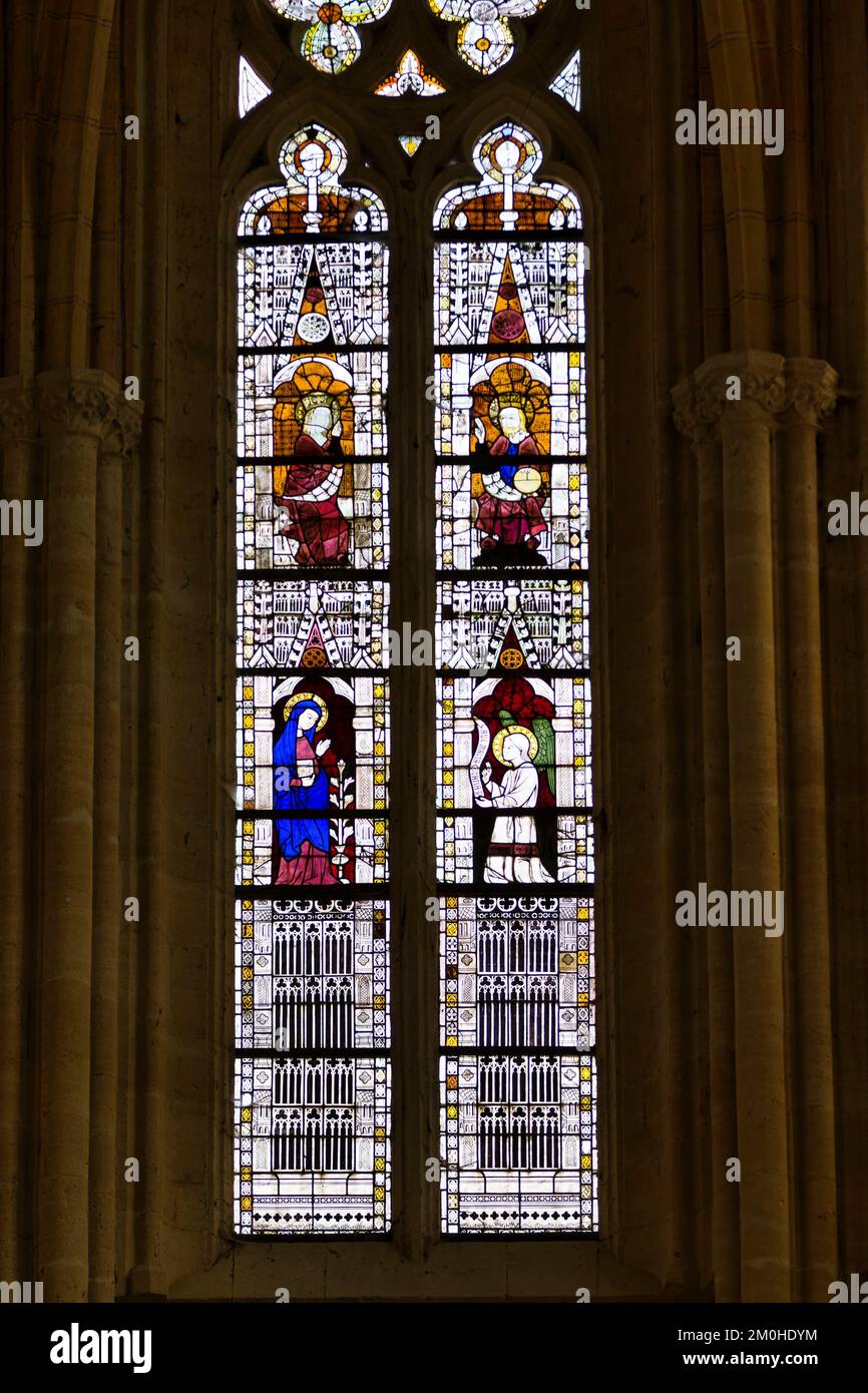France, Meuse, Avioth, 14th century Notre-Dame basilica, Gothic style ...