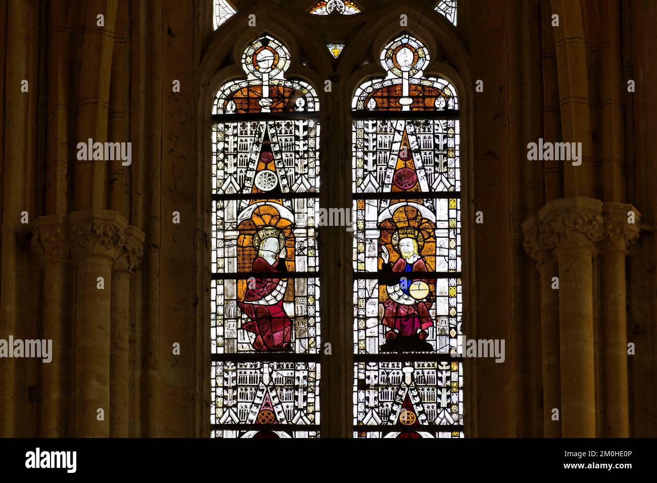 France, Meuse, Avioth, 14th century Notre-Dame basilica, Gothic style ...