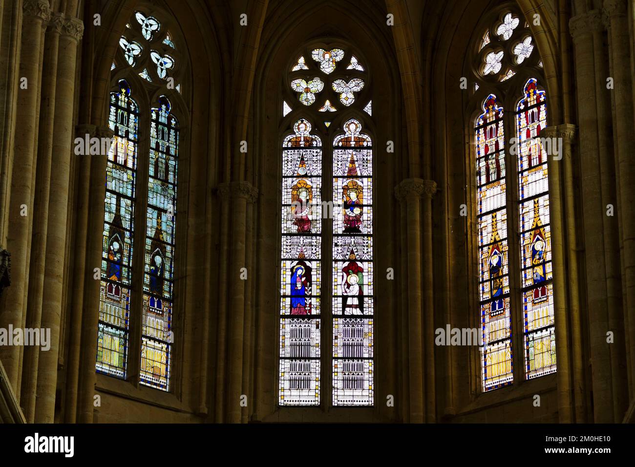 France, Meuse, Avioth, 14th century Notre-Dame basilica, Gothic style ...
