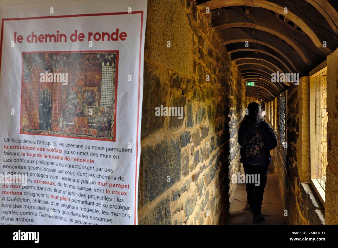 France, Yonne, Treigny, Guedelon castle, building site, rampart walk ...