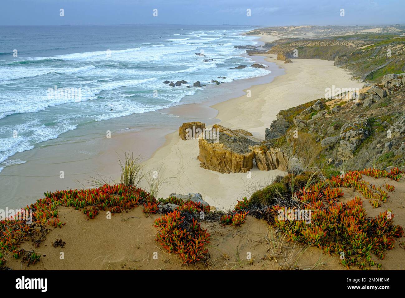 Portugal, Alentejo, Vila Nova de Milfontes, Malhao beach Stock Photo ...