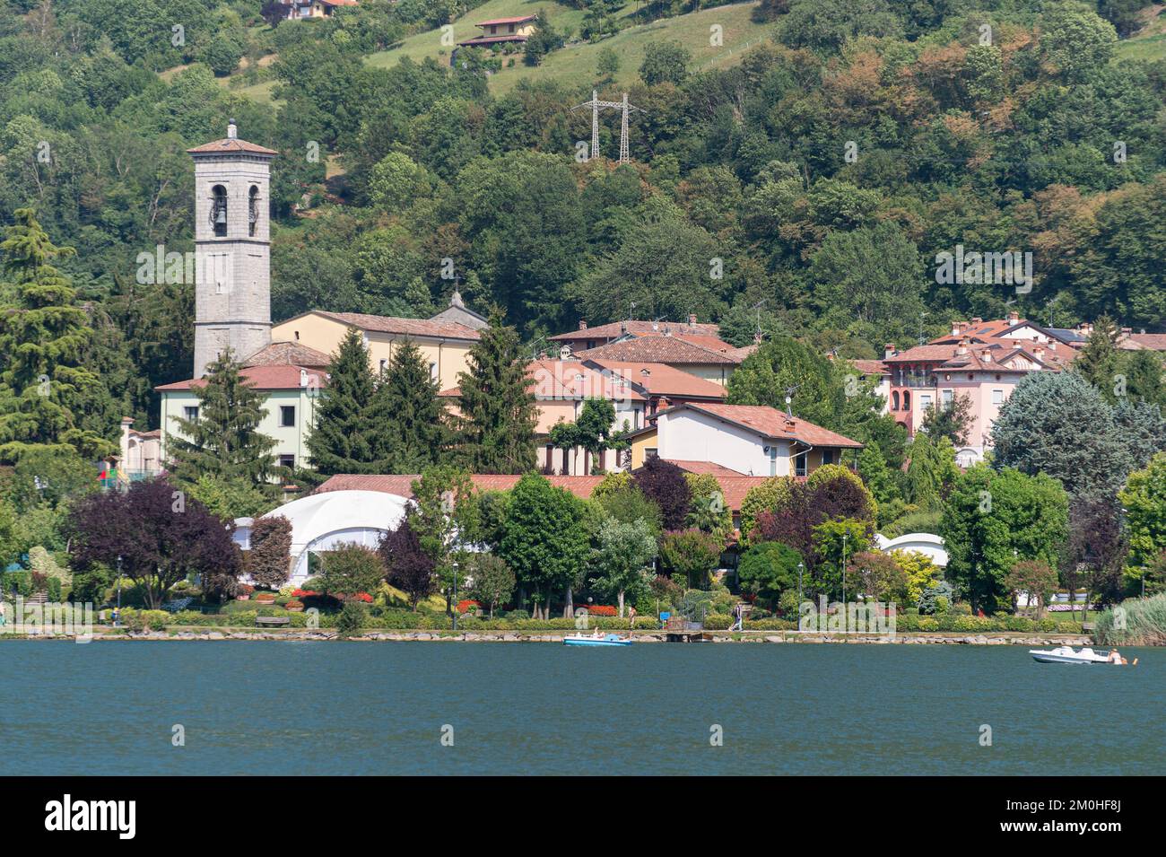 village partial view, monasterolo, italy Stock Photo - Alamy