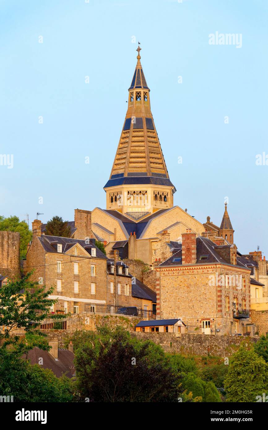 France, Orne, village of Domfront, Saint Julien de Domfront church in ...